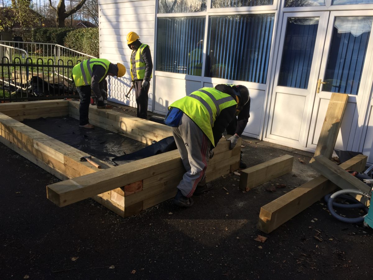 Building new vegetable beds at Nechells POD | McDermotts