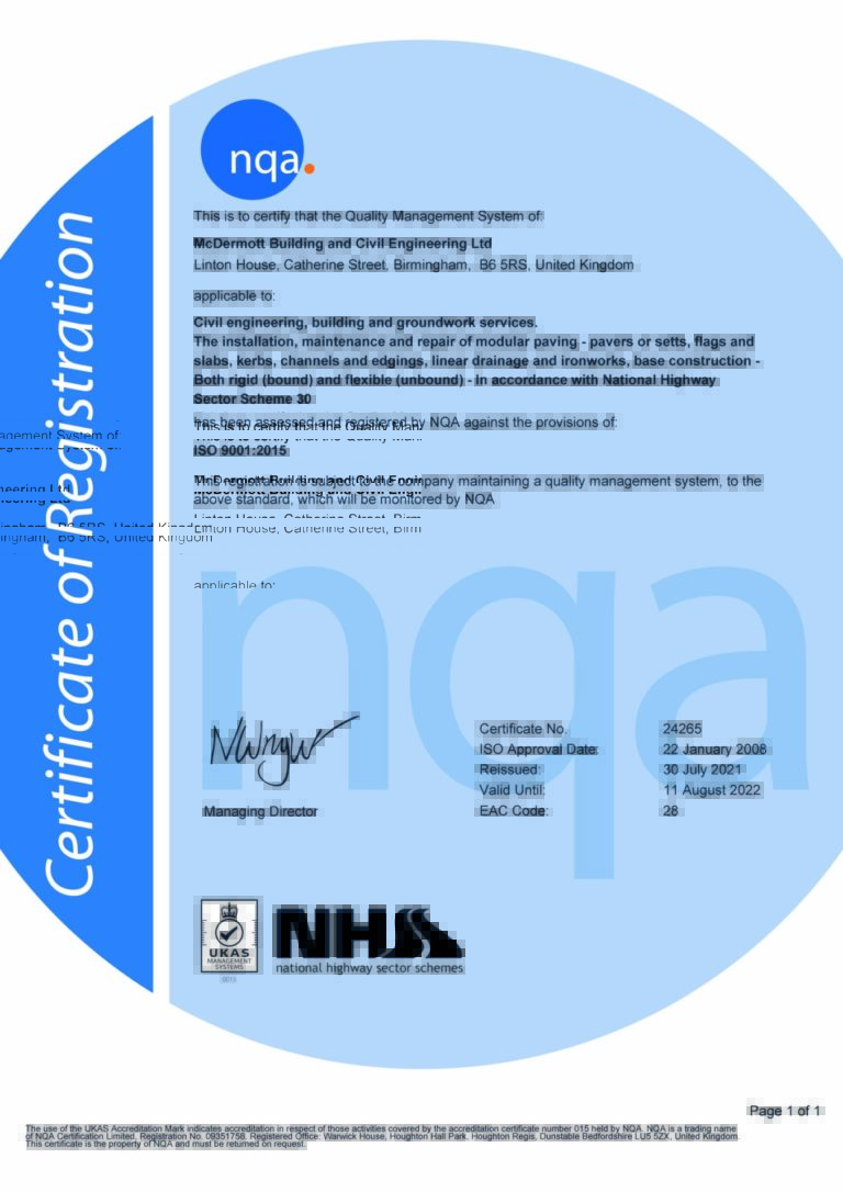 McDermotts achieves NHSS 30 certification | McDermotts